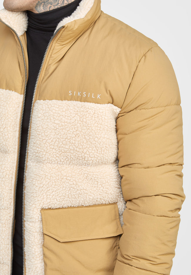 SikSilk Mens Light Grey Puffer Jacket | SikSilk DE
