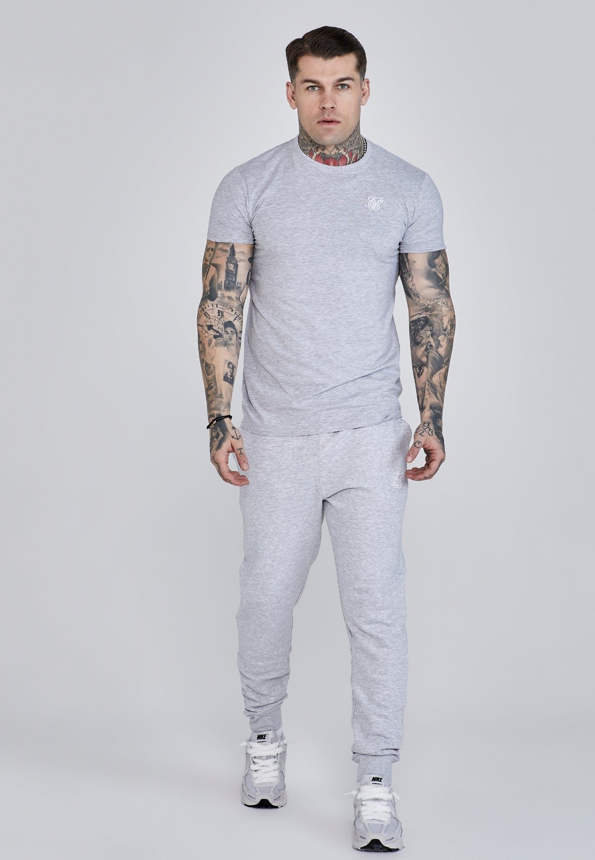 SikSilk Mens Light Grey Puffer Jacket | SikSilk DE