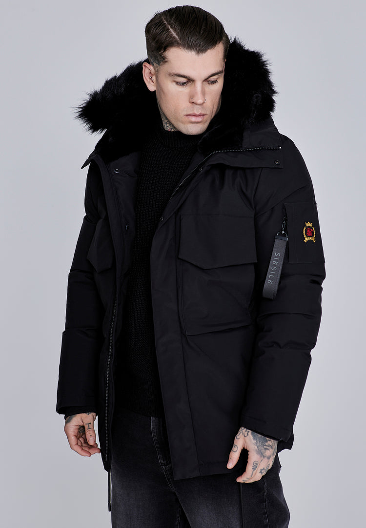 SikSilk Mens Light Grey Puffer Jacket | SikSilk DE