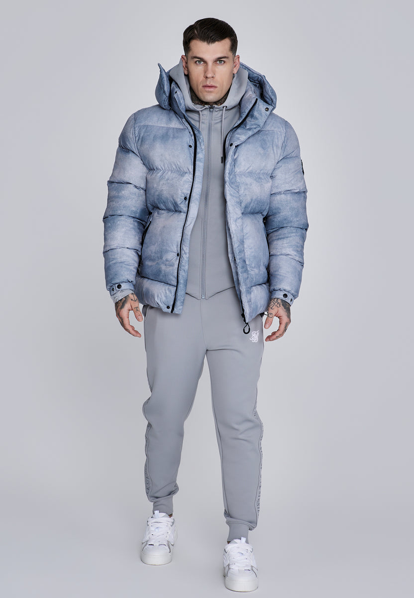 SikSilk Mens Light Grey Puffer Jacket | SikSilk DE
