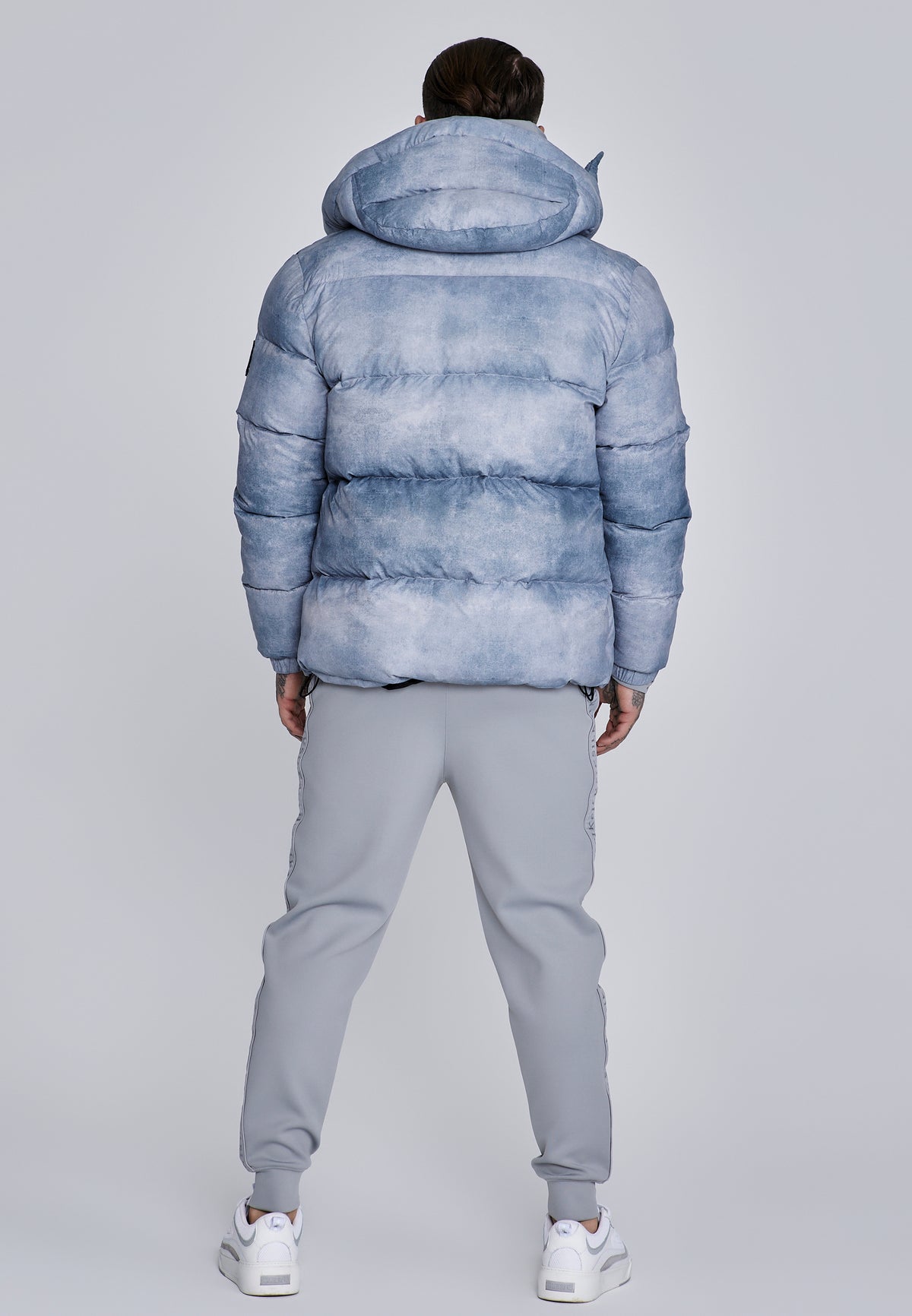 SikSilk Mens Light Grey Puffer Jacket | SikSilk DE