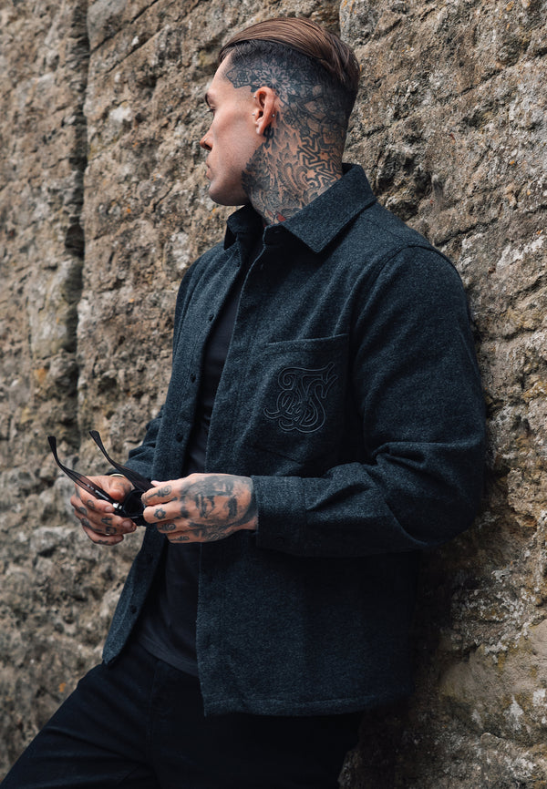 SikSilk Mens Light Grey Puffer Jacket | SikSilk DE